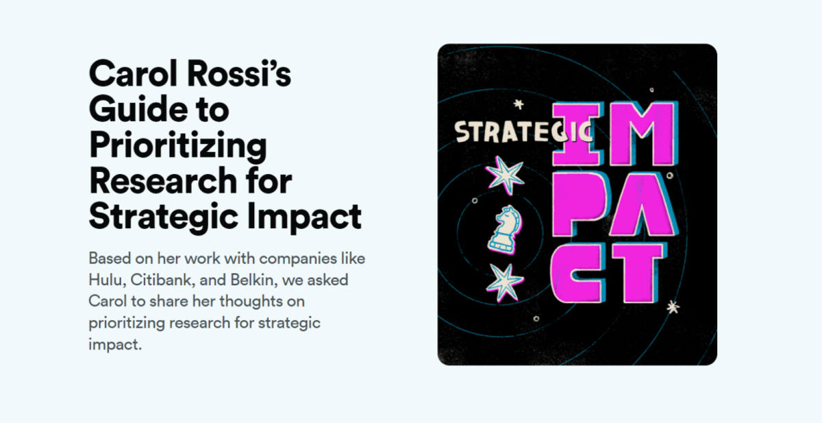 Carol Rossi’s Guide to Prioritizing Research for Strategic Impact