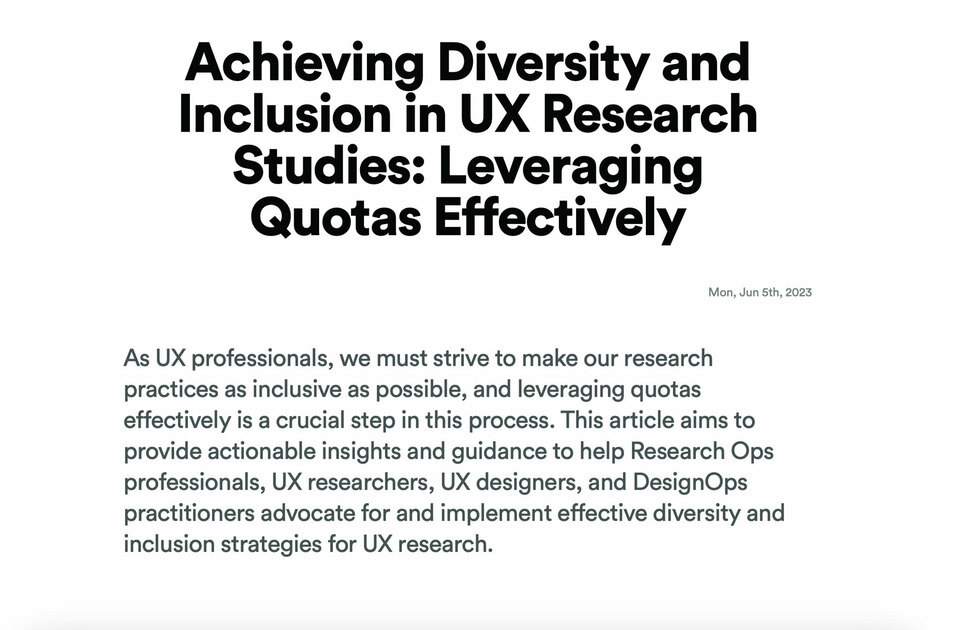 Achieving Diversity and Inclusion in UX Research Studies: Leveraging ...